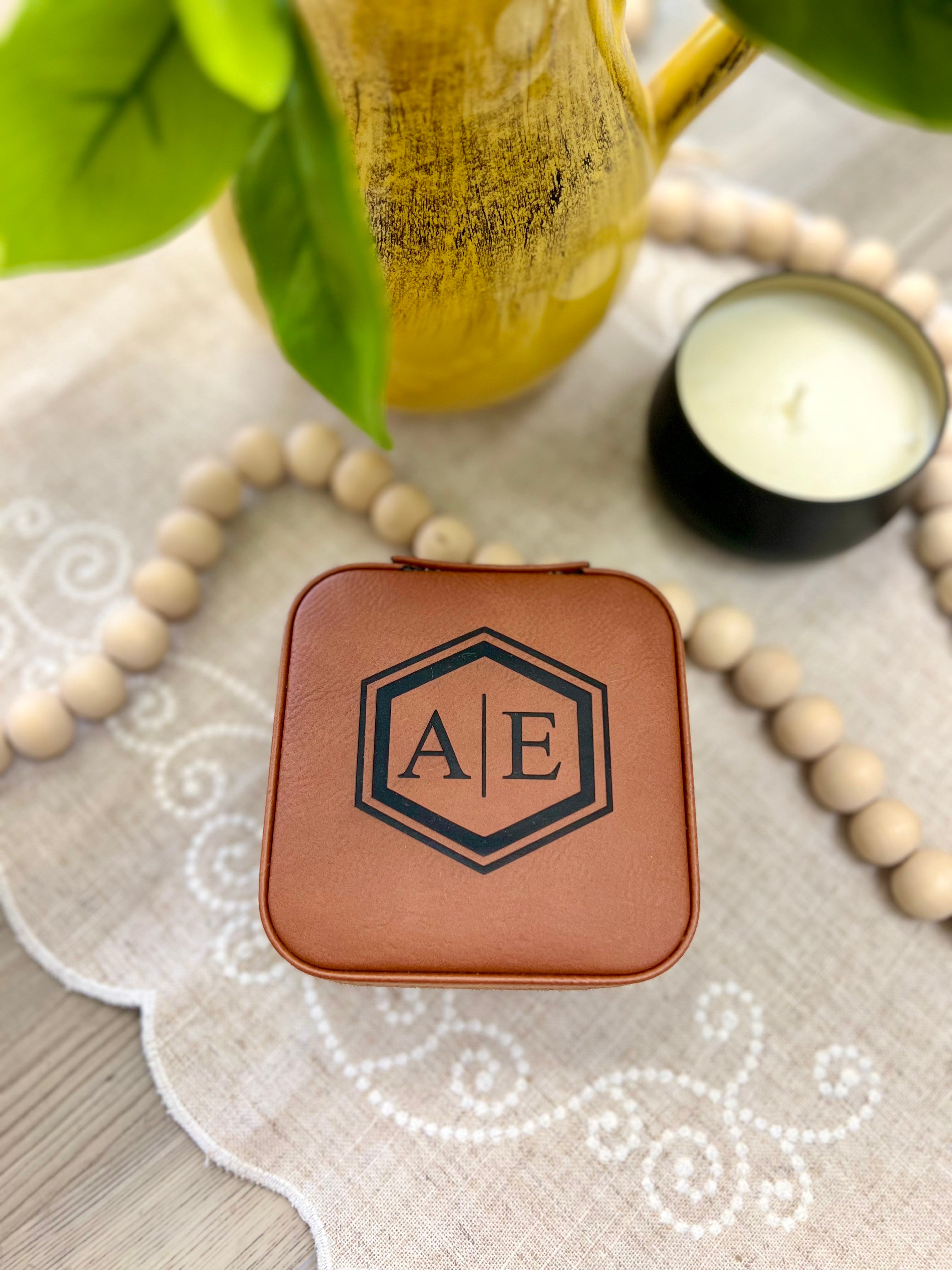 Personalized, Engraved Leatherette Jewelry Box - Travel Size (4"x4 ...